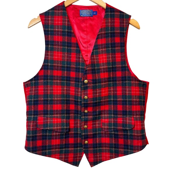 Pendleton | Jackets & Coats | Vintage Pendleton Vest Mens 44 Red Wool ...